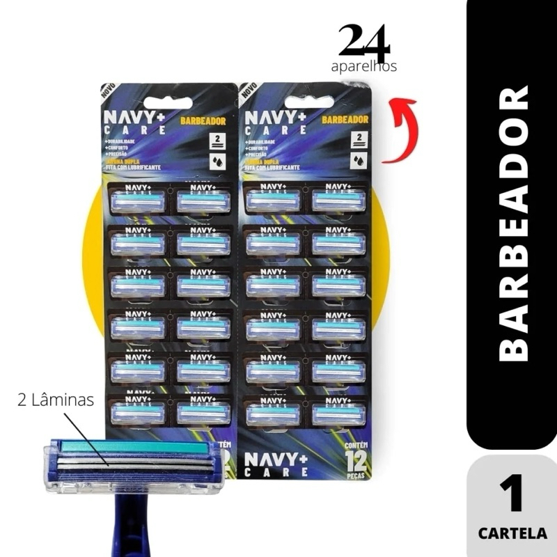 KIT APARELHO DE BARBEAR 2/LAM C/24 UN (NAVY) | Shopee Brasil