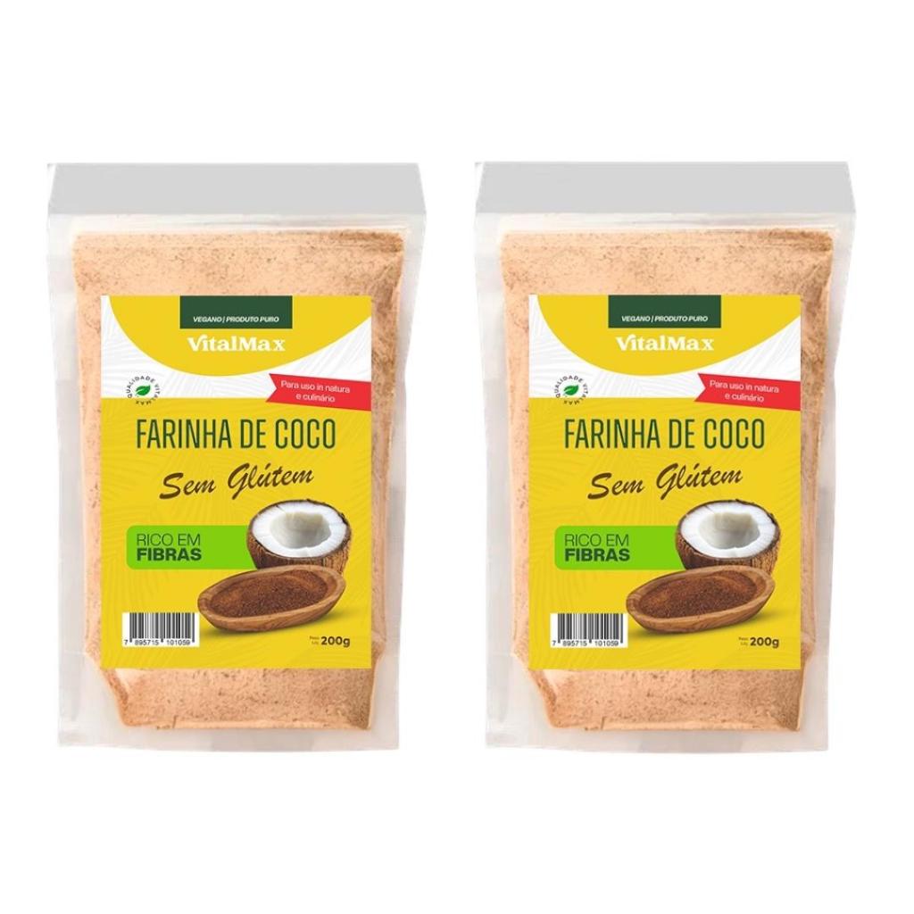Farinha de Coco Vitalmax 400g (2x200g) – Sem Glúten, Natural e Saudável 🌴 | Shopee Brasil