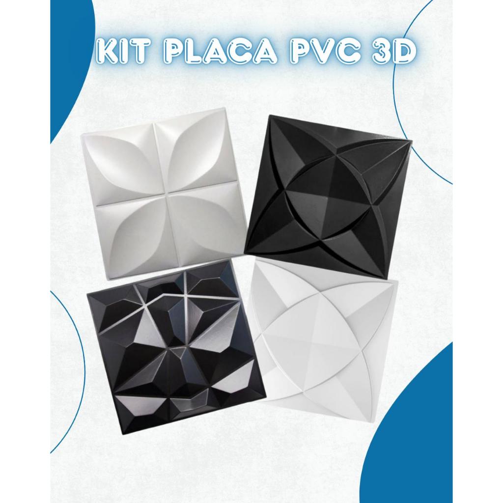 Kit 100 Placas PVC 3D Decorativa Revestimento Para Sala Quarto Cozinha ...