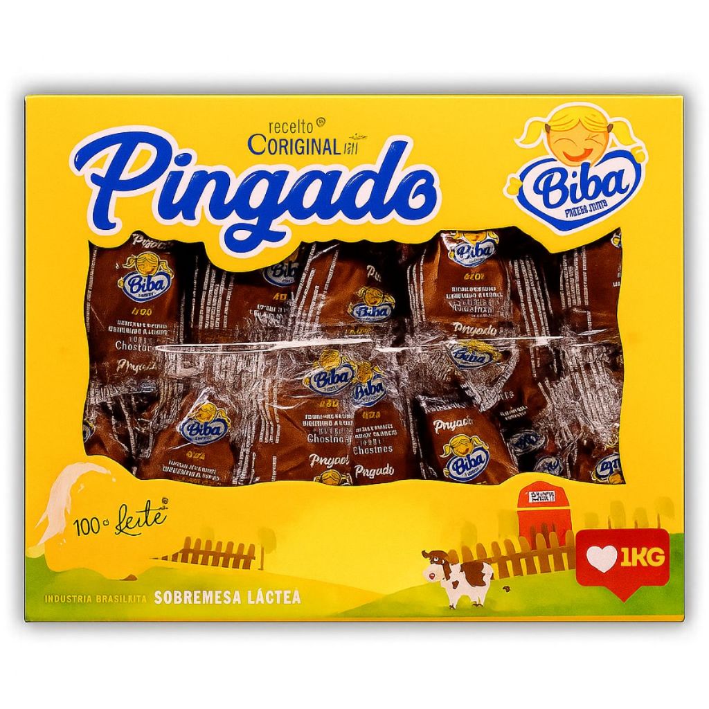 Doce Pingado de Leite Biba – Caixa 1kg com 50 Unidades Embaladas ...