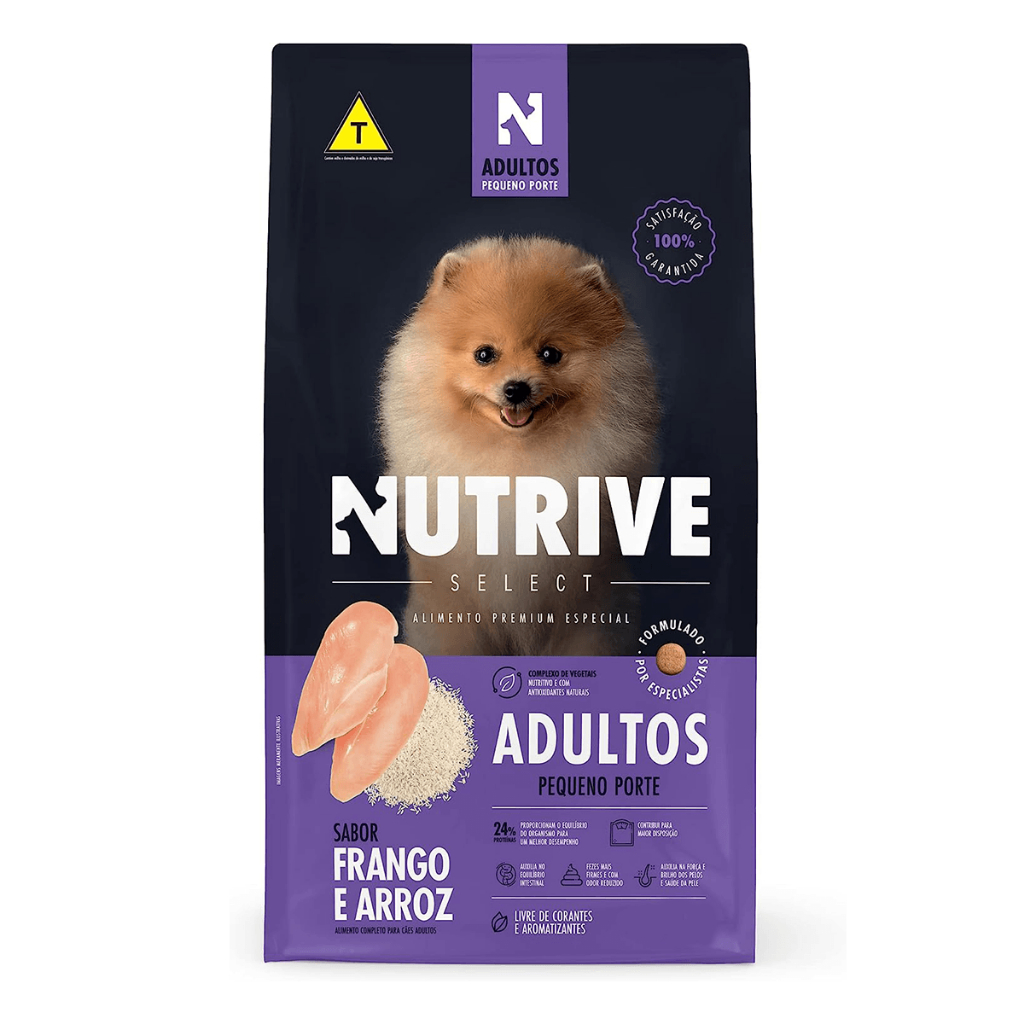 NUTRIVE SELECT PORTE PEQUENO FRANGO E ARROZ 1KG | Shopee Brasil