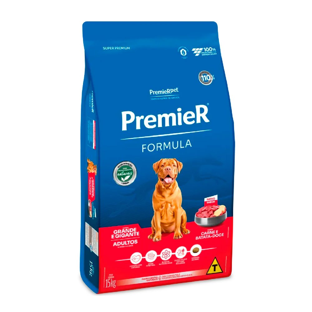 Ração Premier Fórmula Cães Adultos Porte Grande e Gigante Carne 15kg ...