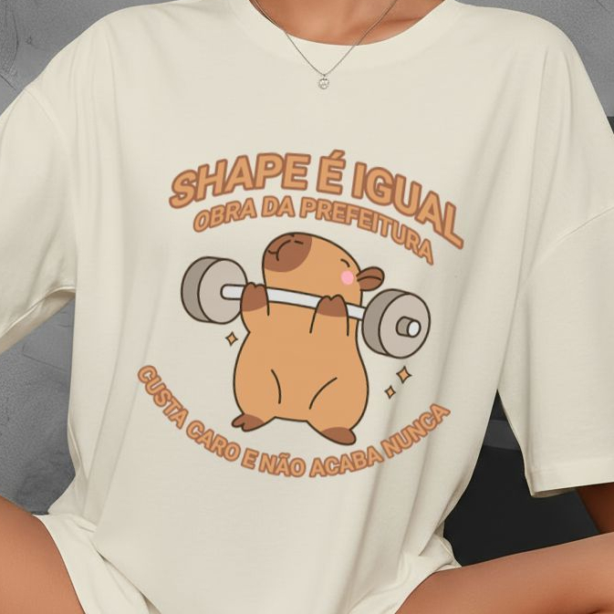 Camiseta Camisa Oversized 100%Algodão Feminina Treino Academia Fitness ...
