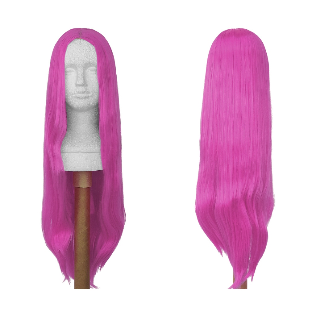 Peruca Sem Franja Rosa Pink Lisa Longa 75cm Cosplay Wig | Shopee Brasil