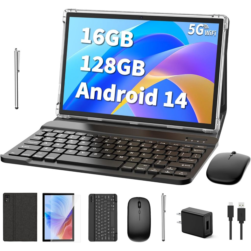 Tablet Android 14 com 12GB+512 GB de RAM tela Ips de 10.1 polegadas e ...