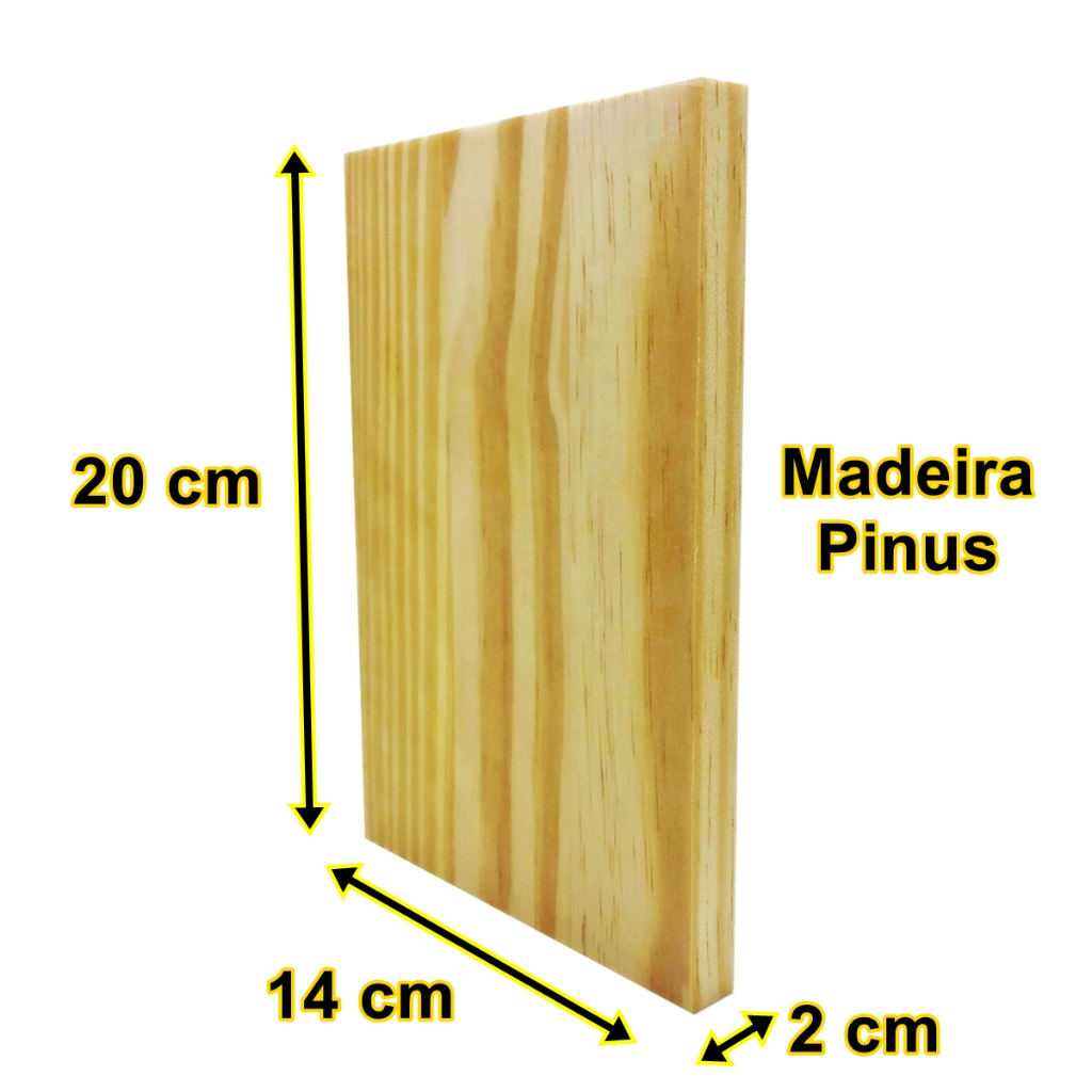 Kit 15 Placas de Madeira Maciça 20x14X2 Pinus Natural Artesanatos ...