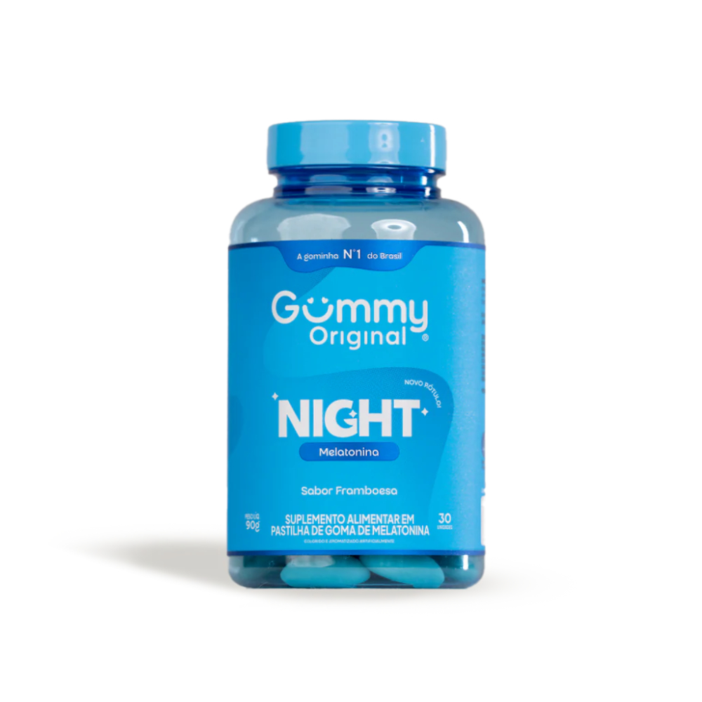 🍒 Gummy Night Melatonina em Gomas Mastigáveis Sabor Framboesa – 30 ...