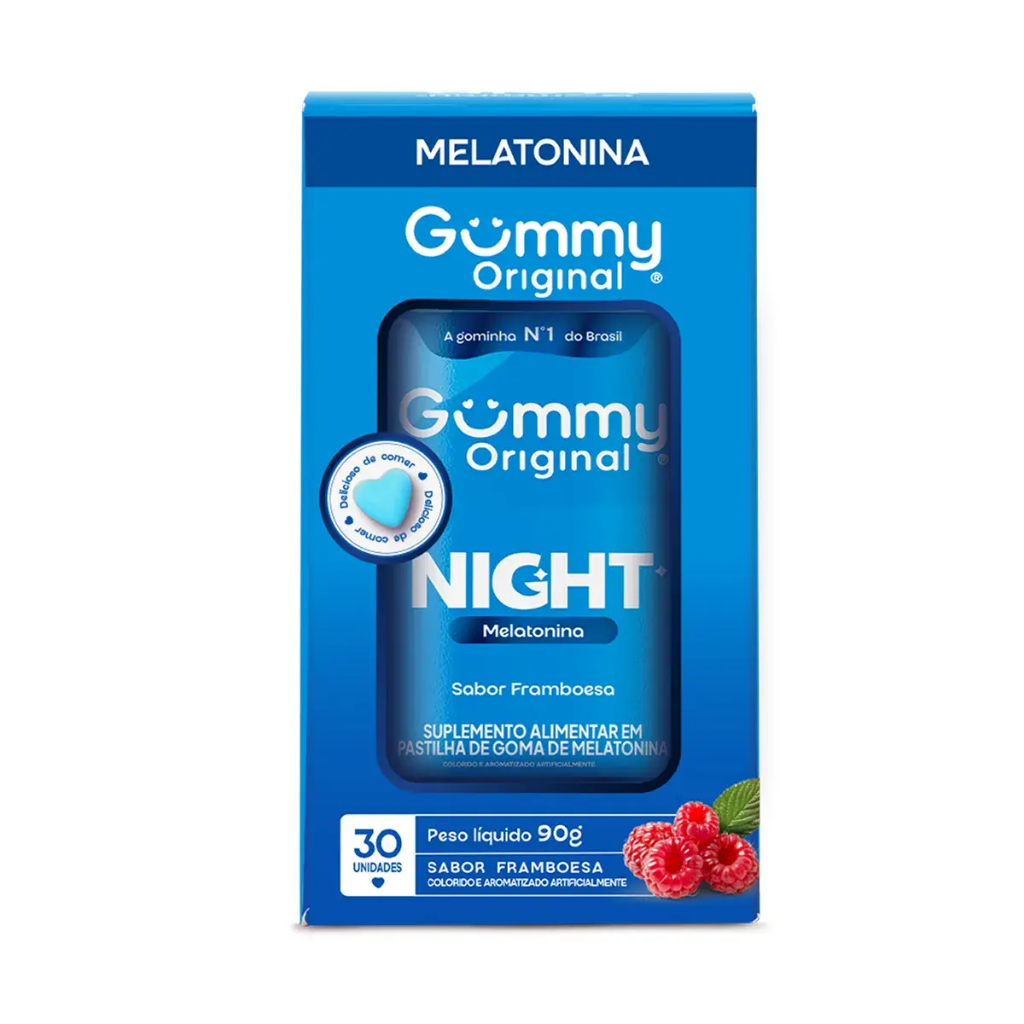 Gummy Night Framboesa 30 gomas | Shopee Brasil