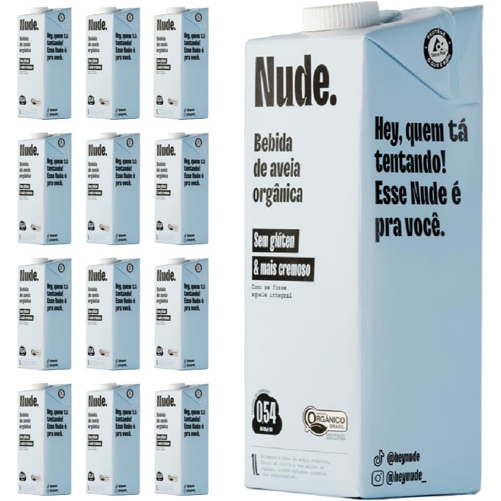 Nude Pack Leite de Aveia Cremoso tipo Integral 1l - Caixa 12 Unidades ...