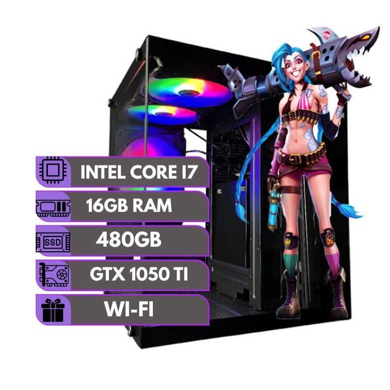 Pc Cpu Intel Core i7 3.8ghz 16gb ram Ssd 480gb Geforce Gtx 1050ti + WIFi | Shopee Brasil