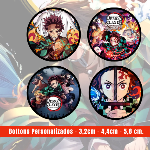 Bottons Pins Buttom DEMON SLAYERS 3,2cm - 4,4cm - 5,8cm Broche Botom ...