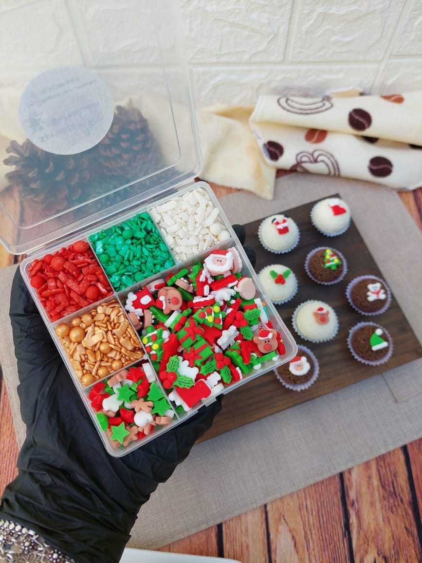 Box de Natal Sprinkles, Mini Sprinkles, Granulados, Confeitos de Açúcar ...