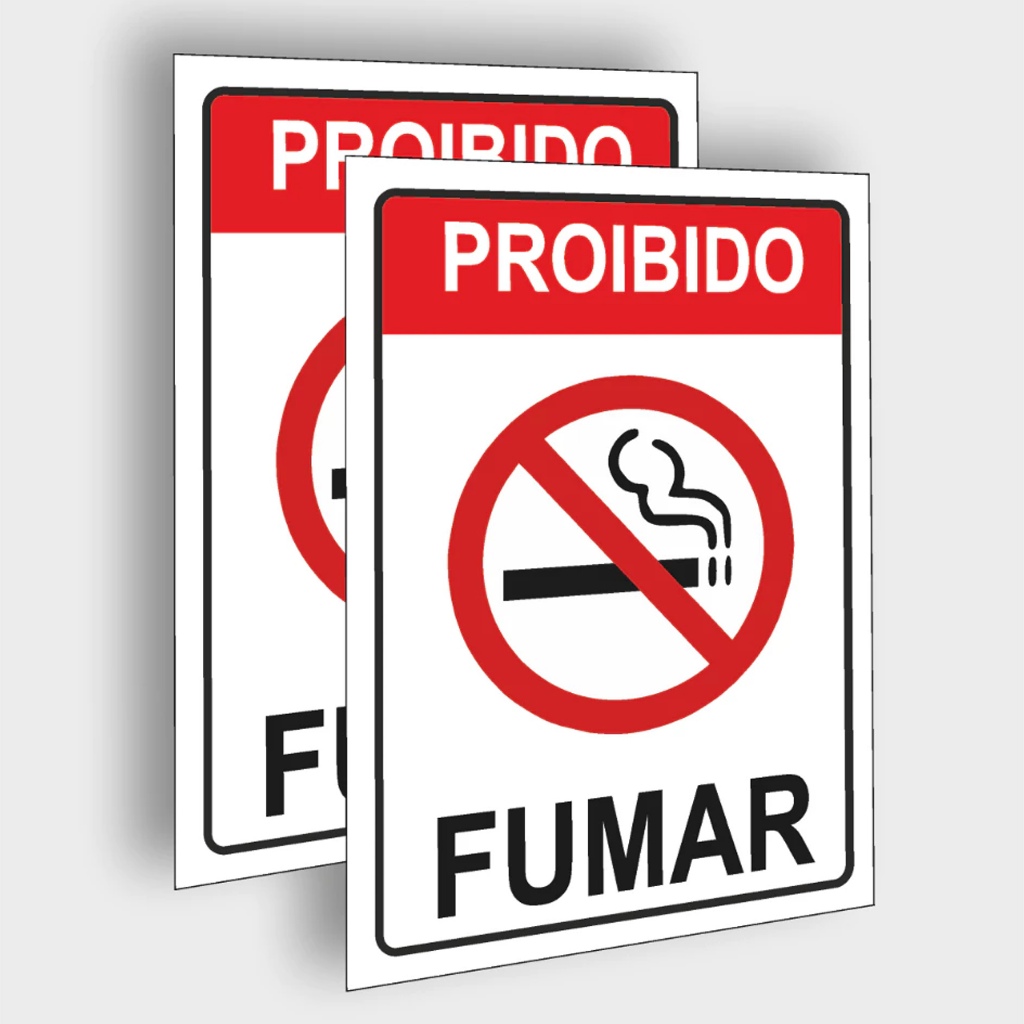 Placa de Sinalização Proibido Fumar 21x15 cm | Shopee Brasil