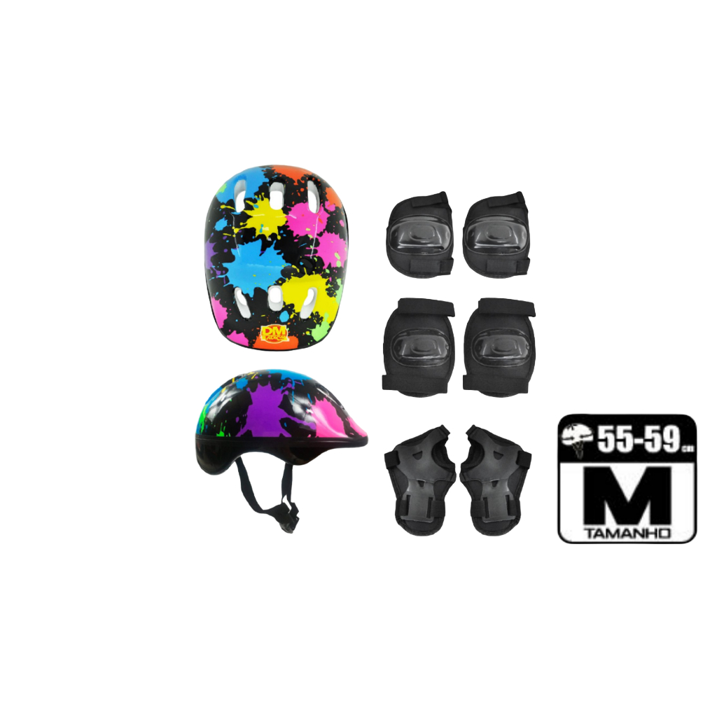 Kit Proteção Radical Paint Completo - 7 peças - Tam M 55-59 - Skate ...