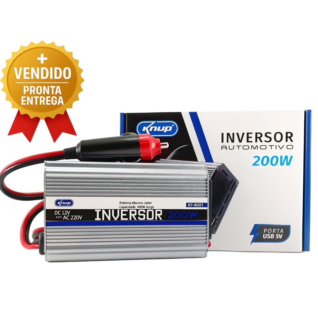 Inversor Automotivo Carro 200W Transformador Conversor 12V Para 220V ...