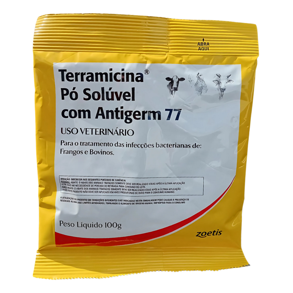 Terramicina Pó 100g Antibiótico P/ Aves Bovinos Suínos Cursos | Shopee ...