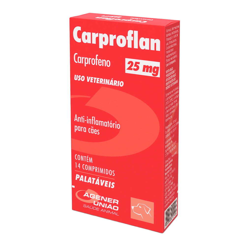 Carproflan 25mg Anti-inflamatório Agener Cães - 14 comprimidos | Shopee ...