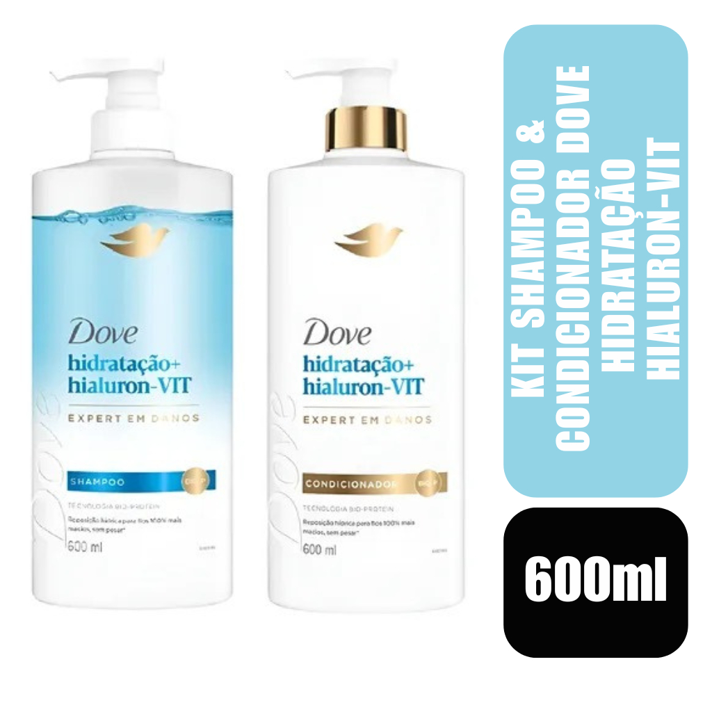 Kit Shampoo & Condicionador Dove Hidratação Hialuron-VIT 600ml | Shopee ...