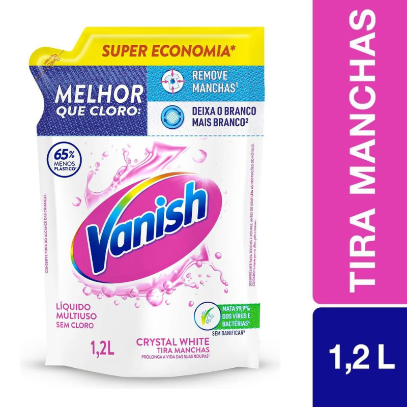 Tira Manchas Liquido Multiuso Crystal White Sem Cloro Refil 1200ml ...