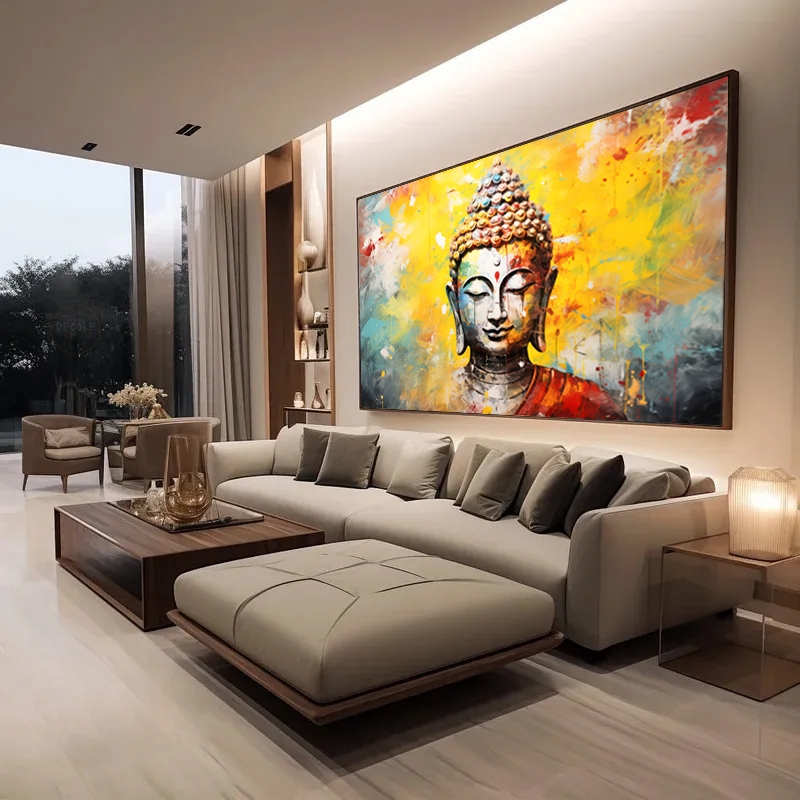 Quadro Pintura Buda Colors Moderno Sala | Shopee Brasil