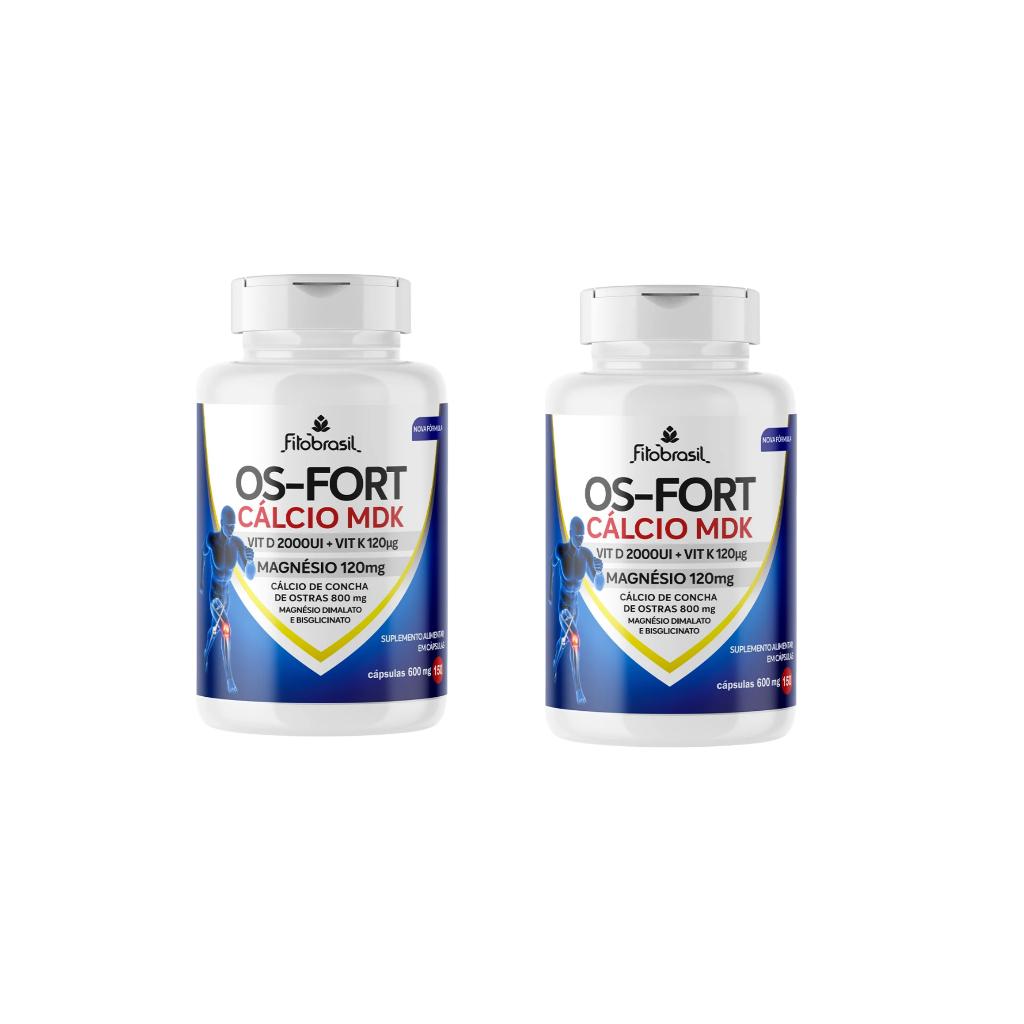 Cálcio Com D3 K2 E Magnésio Fort Mdk - 150 Cáps - Kit 2 Un Original ...