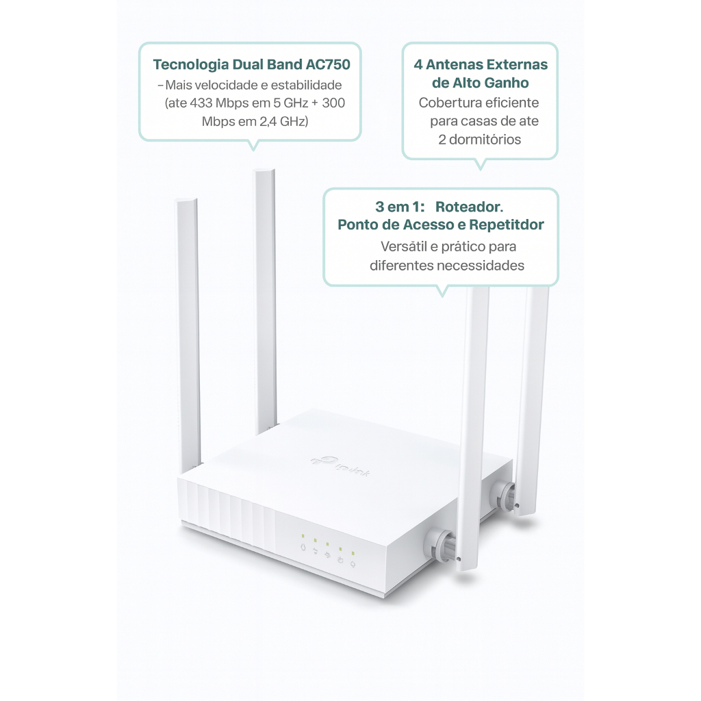 Roteador TP-Link Archer C21 Dual Band AC750 com 4 Antenas | Shopee Brasil