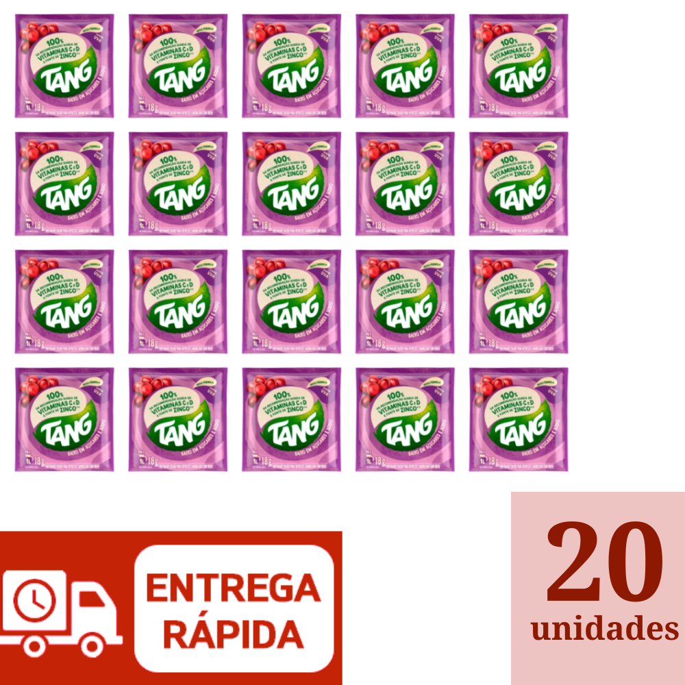 Kit 20 Suco Tang Uva Pacote 18g | Shopee Brasil