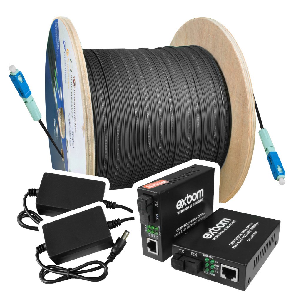 Kit Conversor de Mídia SC para RJ45 Fibra Óptica para Cabo de Rede ...