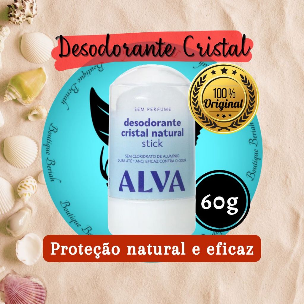 Desodorante Cristal Stick Vegano sem perfume 60g - Alva | Shopee Brasil