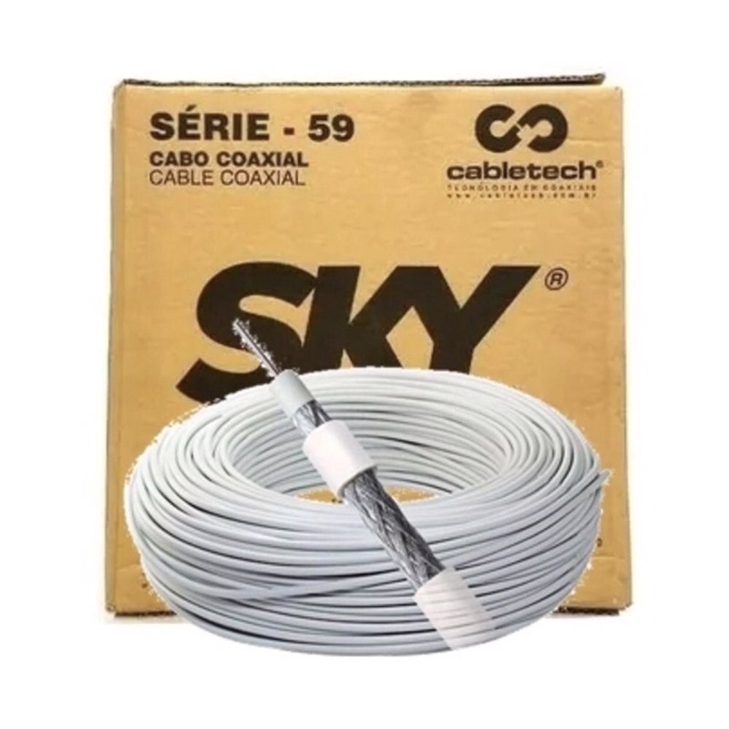 Cabo Coaxial Rg59 Sky Caixa C/ 100 Metros | Shopee Brasil