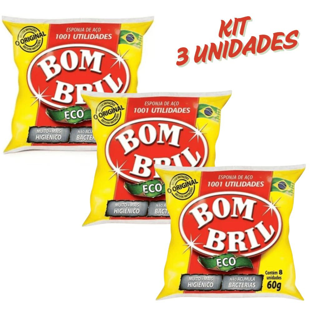 Kit Esponja de Aço Multiuso Bombril 60g | Shopee Brasil