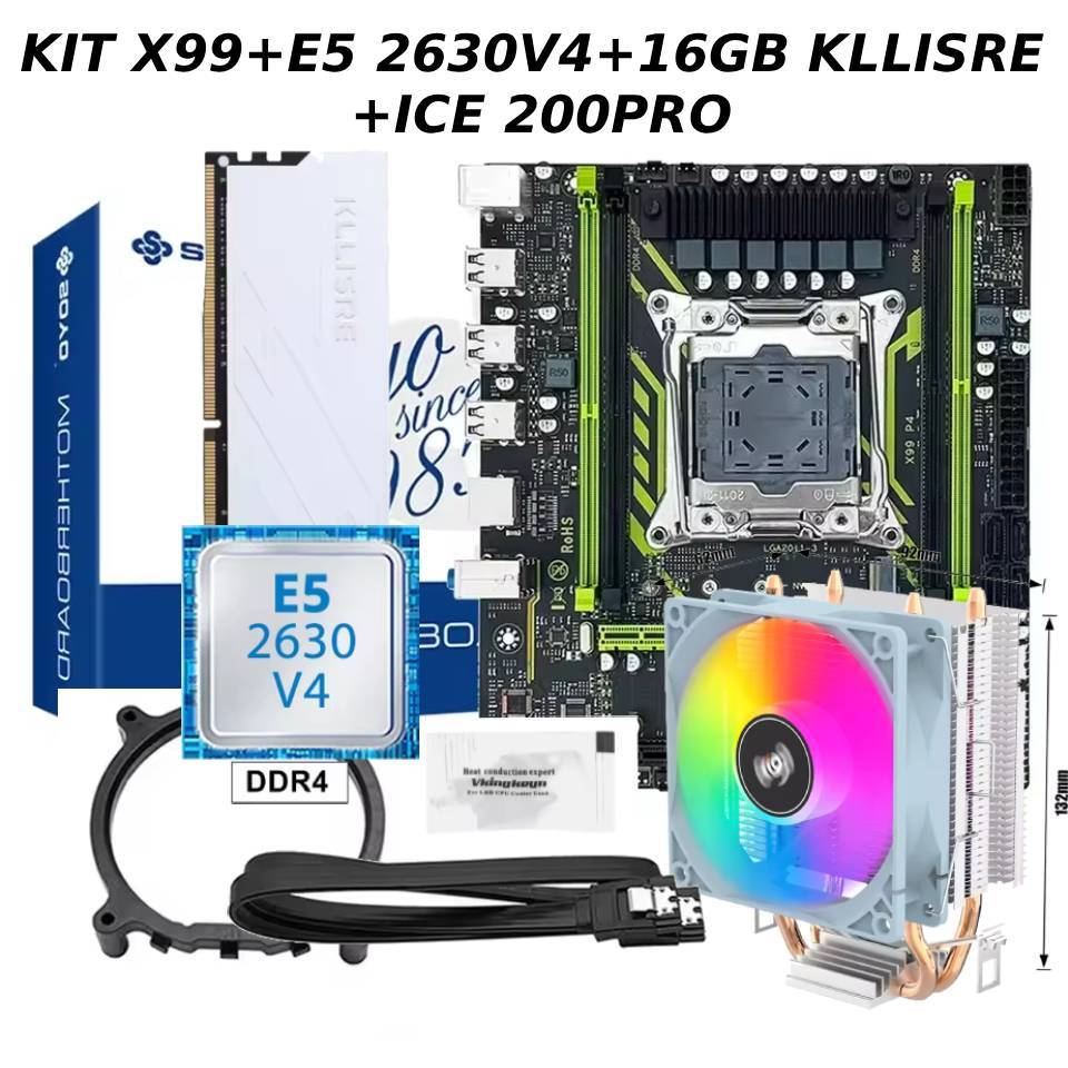 KIT XEON PLACA-MÃE X99 + XEON 2630V4 + 16GB RAM DDR4 KLLISRE + AIGO ...