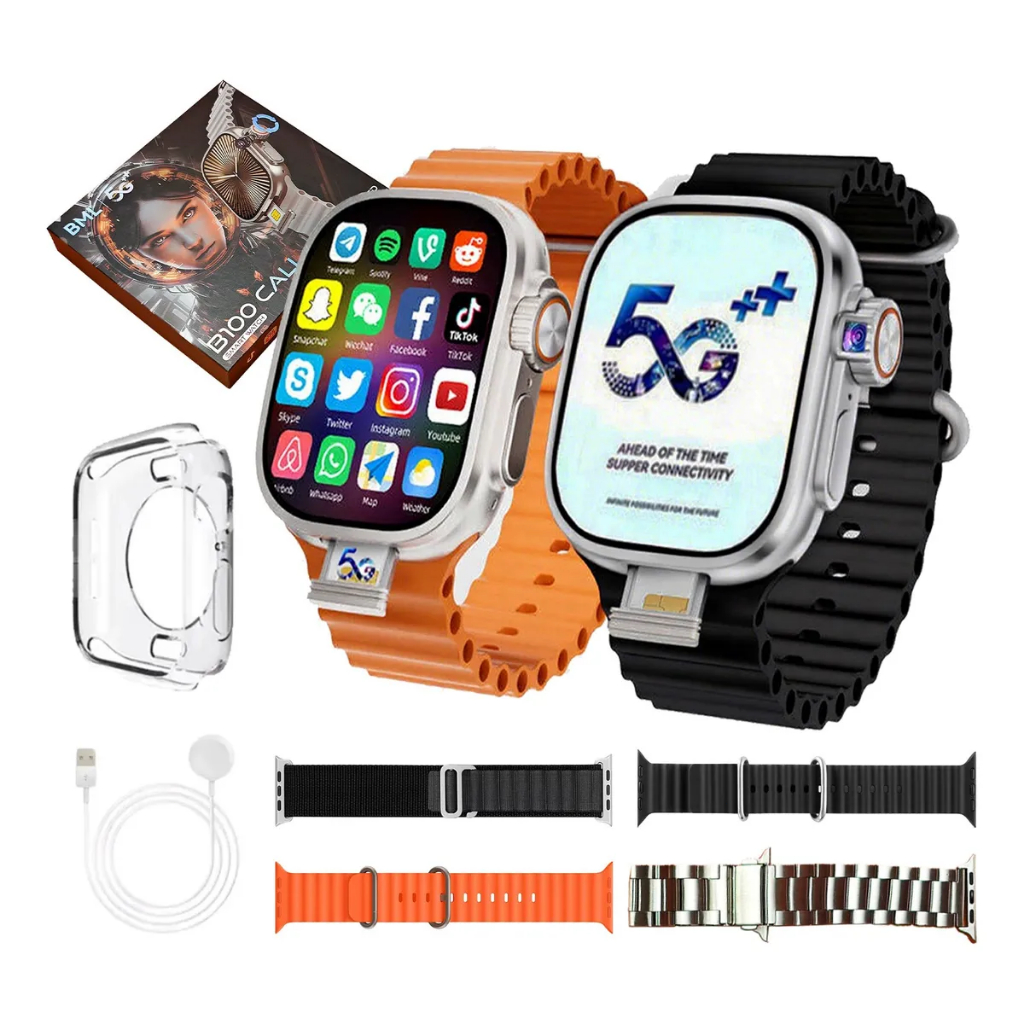 Relógio Smartwatch 5G B100 CALL Android Entrada Chip e Câmera Frente e ...