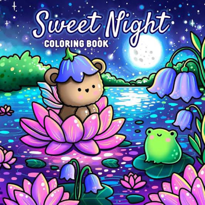Livro de colorir Sweet Night - Capa dura - Folhas de 180g - Quadrado ...