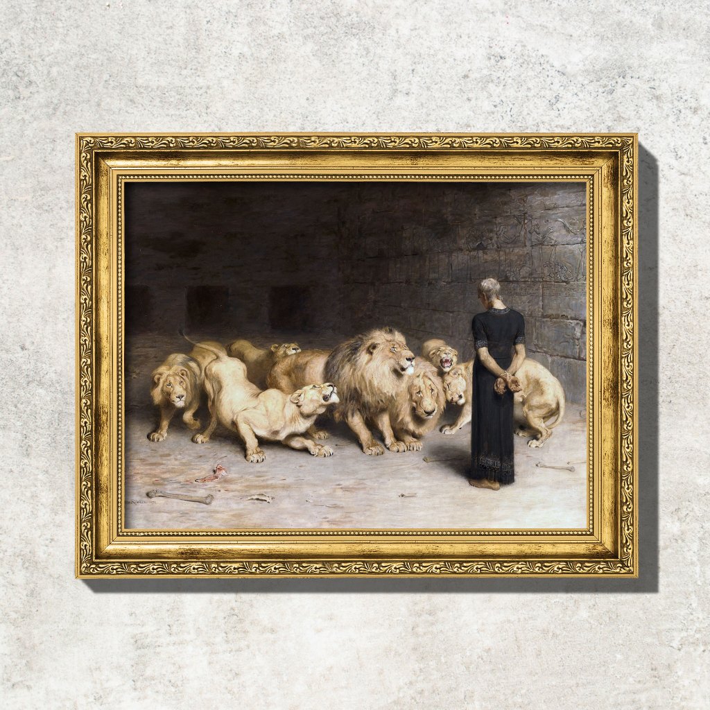 Quadro - Daniel na Cova dos Leões - Briton Riviere - Moldura em Madeira ...