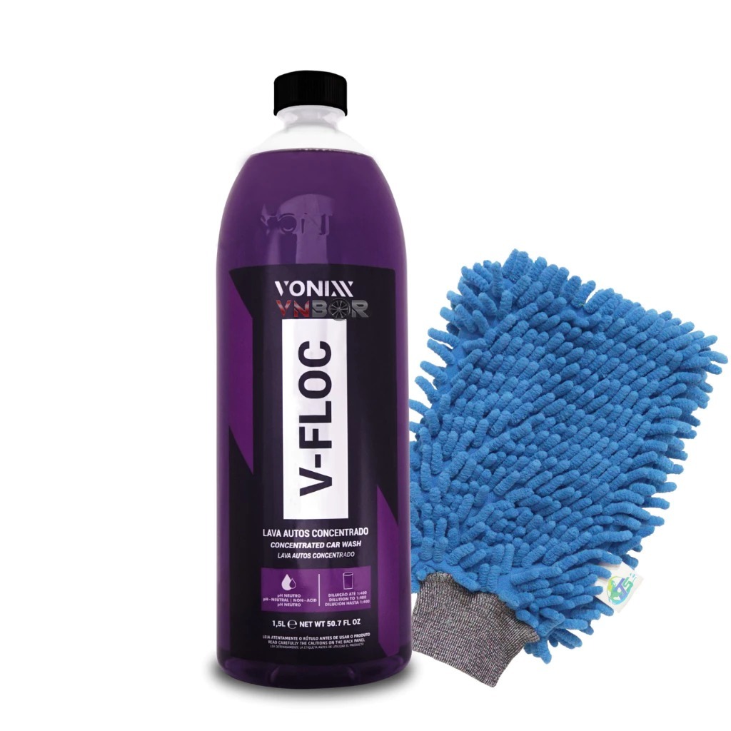 V FLOC 1,5L Vonixx Shampoo Concentrado Lava Auto Lavar Carros Motos ...
