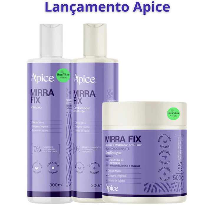 Kit Apice Mirra Fix Shampoo + Condic + Ativador de Cachos Alta Fixaçao ...