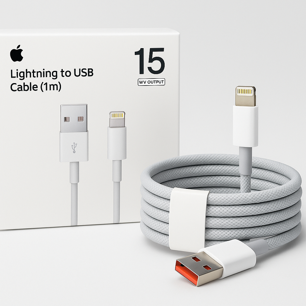 Cabo iPhone USB Lightning Reforçado Nylon 35W Carregamento Rápido – 1m ...