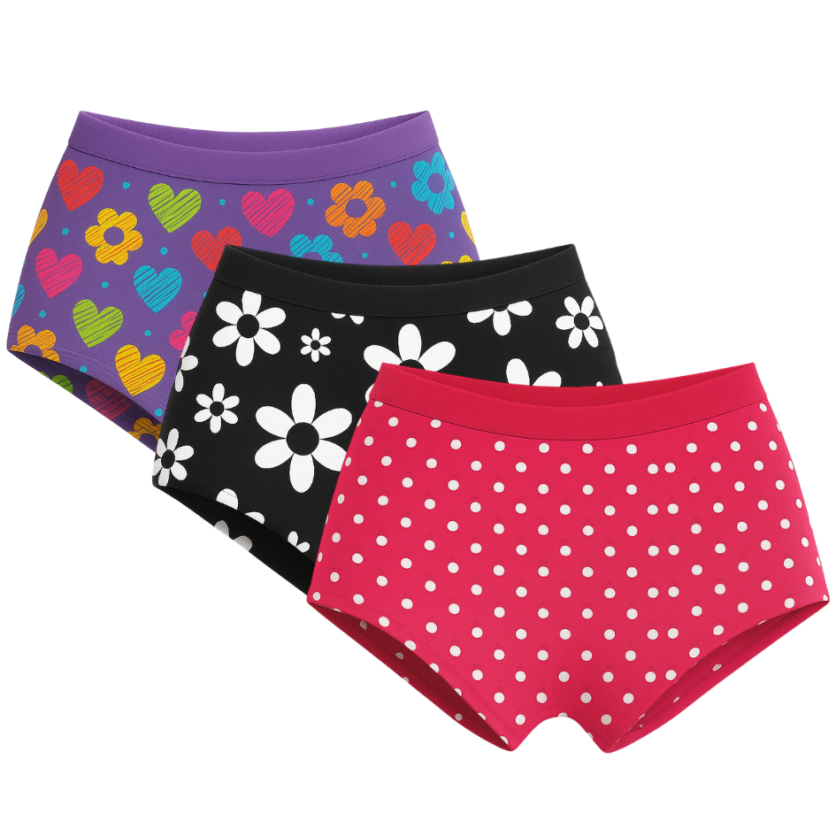 Kit 12 Calcinhas Box Boxer Infantil Menina Shortinho Tecido Cotton ...