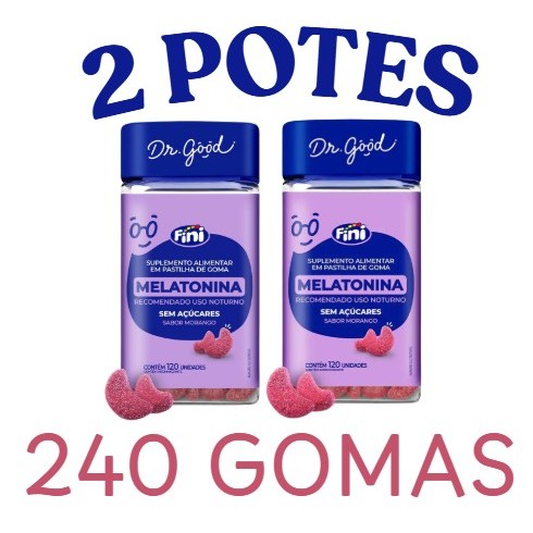FINI - Kit 2 Frascos Dr.Good Melatonina em Gummys - Morango | Shopee Brasil