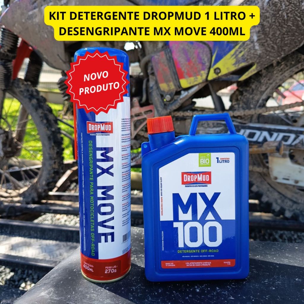 KIT DETERGENTE MX 100 DROP MUD + DESENGRIPANTE MULTIUSO MX MOVE PARA ...