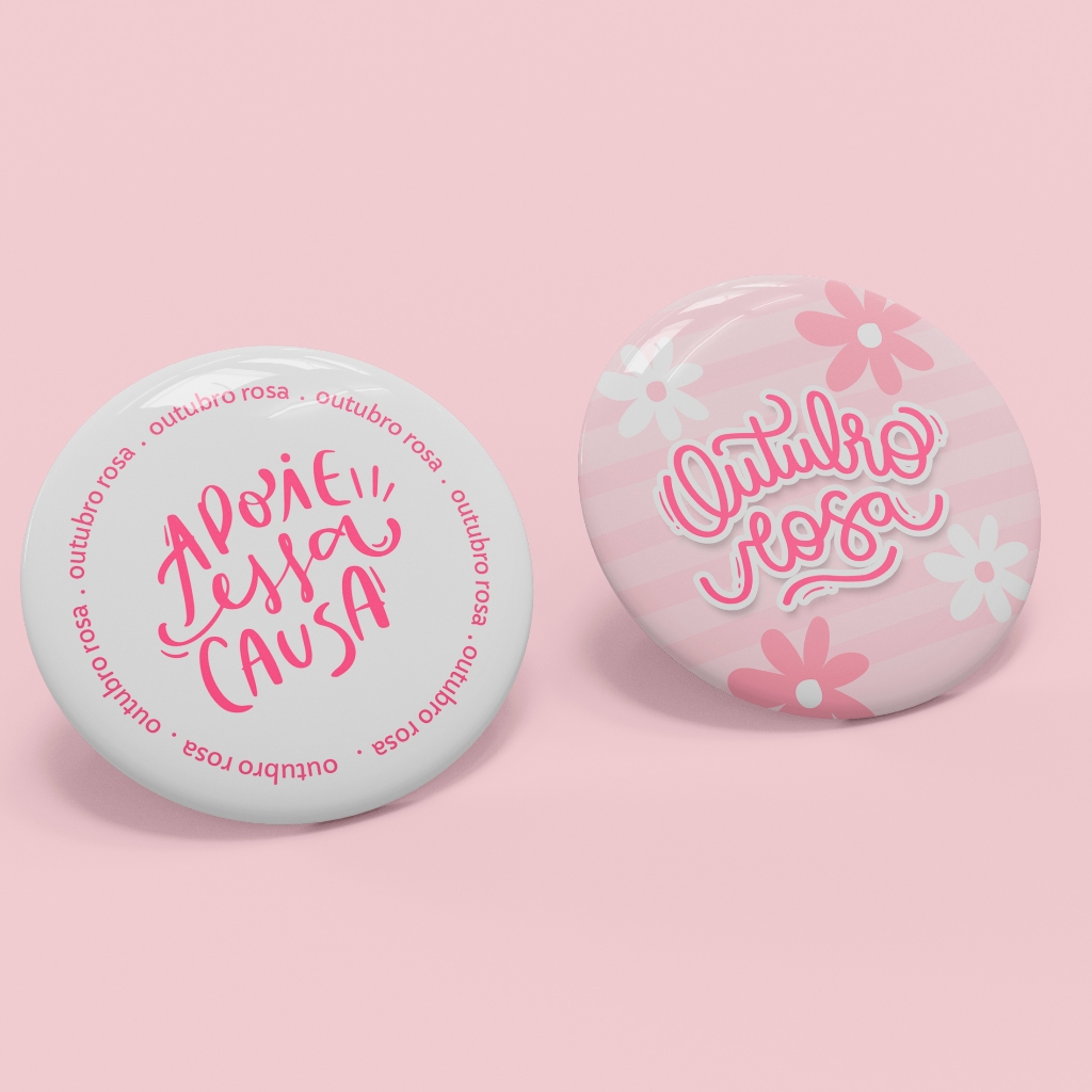Adesivo Outubro Rosa – Campanha de Prevenção e Conscientização em ...