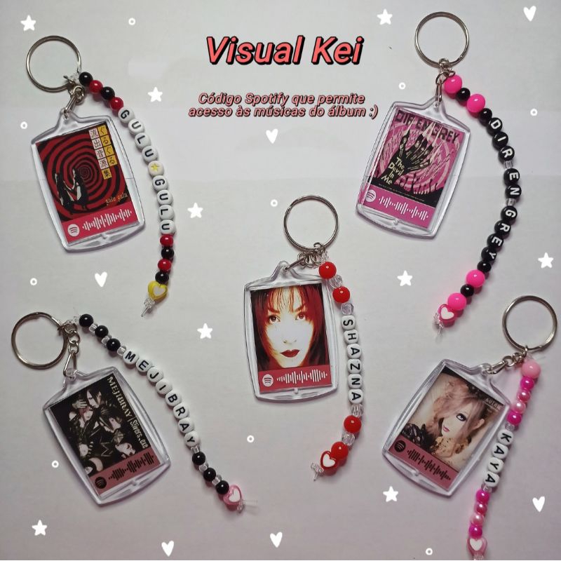 Chaveiro Visual kei | Jrock | Com código do Spotify | Shopee Brasil