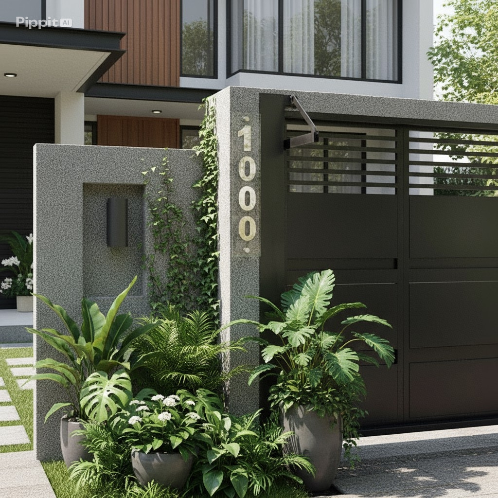 Numeros residenciais placa com 4 numeros na vertical em inox 3D para ...