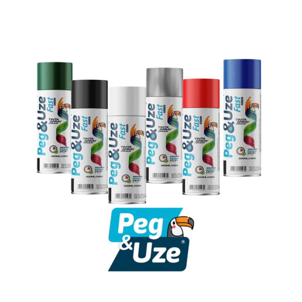 Tinta Spray Peg & Uze Fast Secagem Rápida Premium Várias Cores Brilho ...