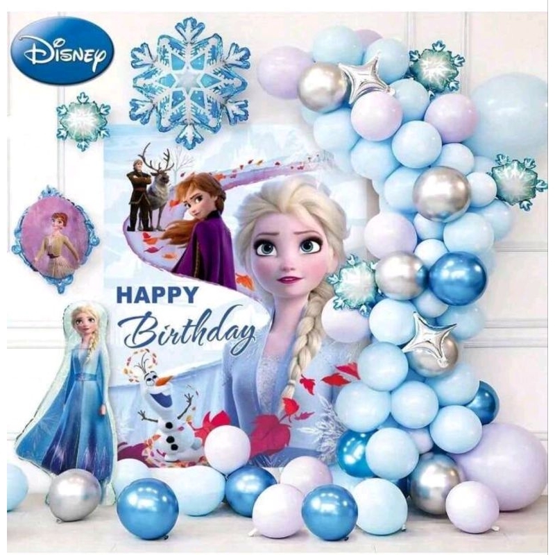 Kit 104 Balões Frozen 4D Elza Kit festa frozen arco de balões Disney ...