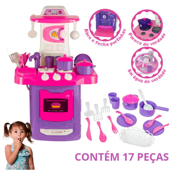 Kit Cozinha Infantil Menina Brinquedo Completa Sai Água | Shopee Brasil