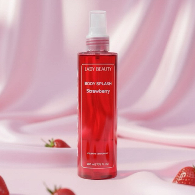 Body Splash Strawberry 200 ml Lady Beauty | Shopee Brasil
