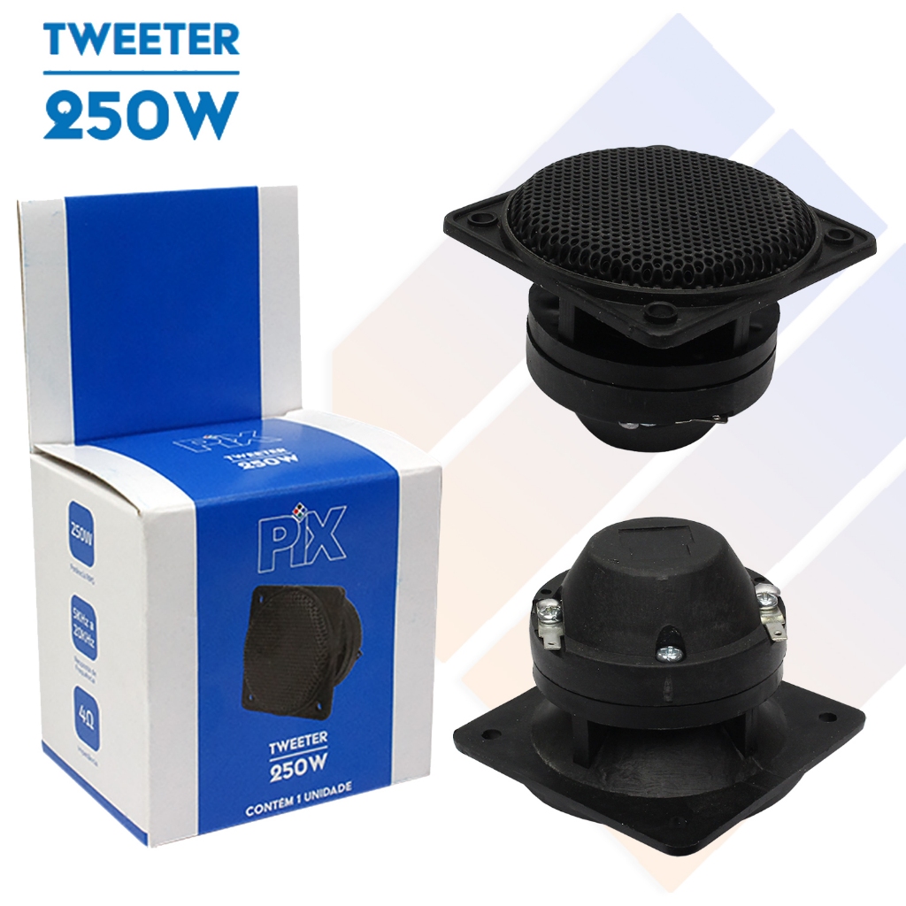 Mini Tweeter 250W RMS 8 Ohms - Frequências Altas para Som Automotivo e ...
