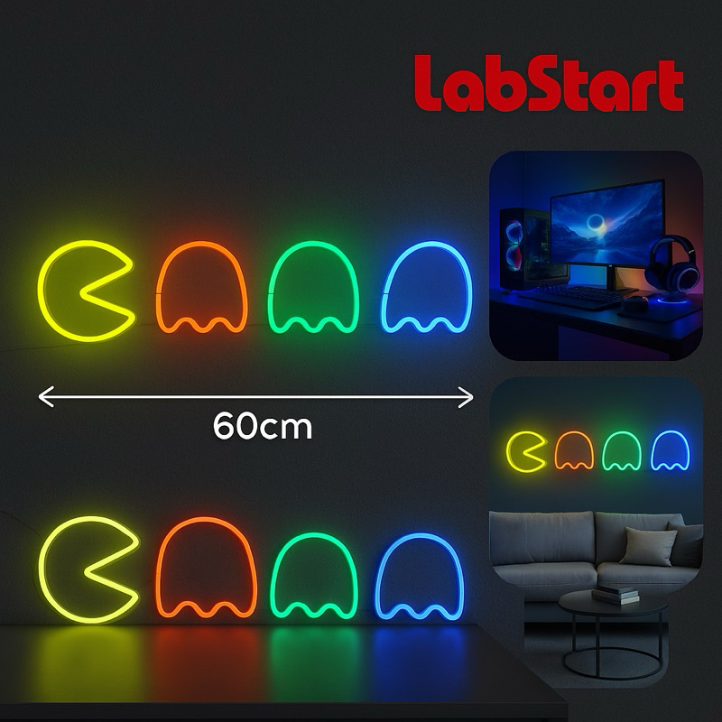 Placa Luminoso Neon De Led - Pac Man 60x15cm | Shopee Brasil